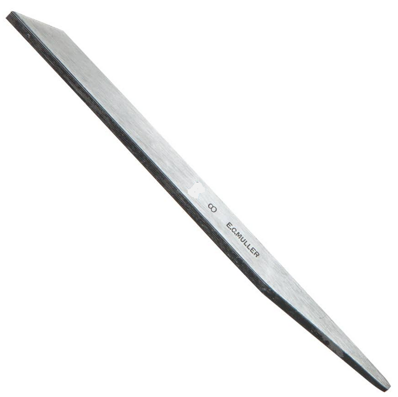 BULINO RIGATO ACCIAIO N. 8 / 10 RIGHE MULLER LINE GRAVER - Pelusi